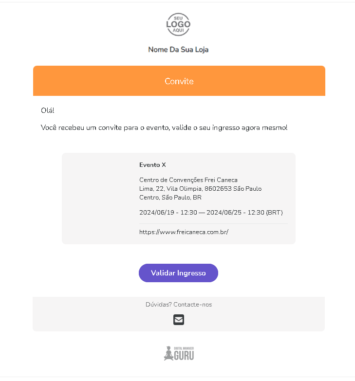 Como validar o convite de ingresso com a Guru